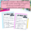 French Decodable Reading Passages and Comprehension Questions Full Year ...