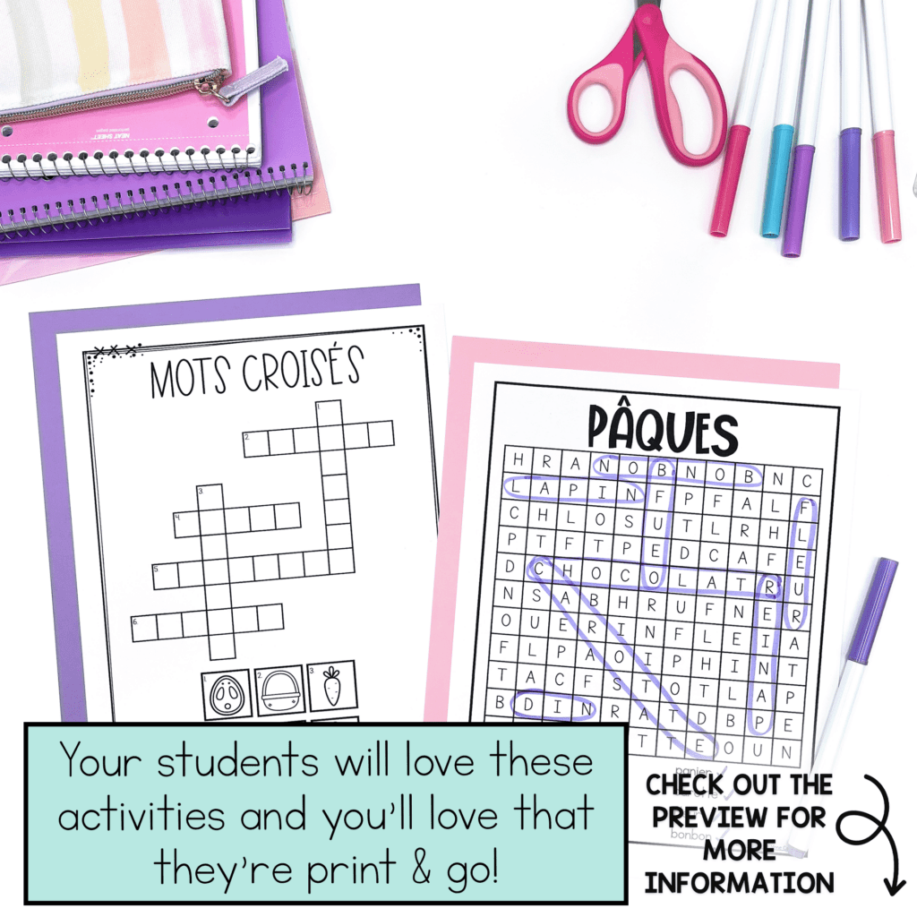 French Easter Early Finishers Activities and Worksheets for Primary ...