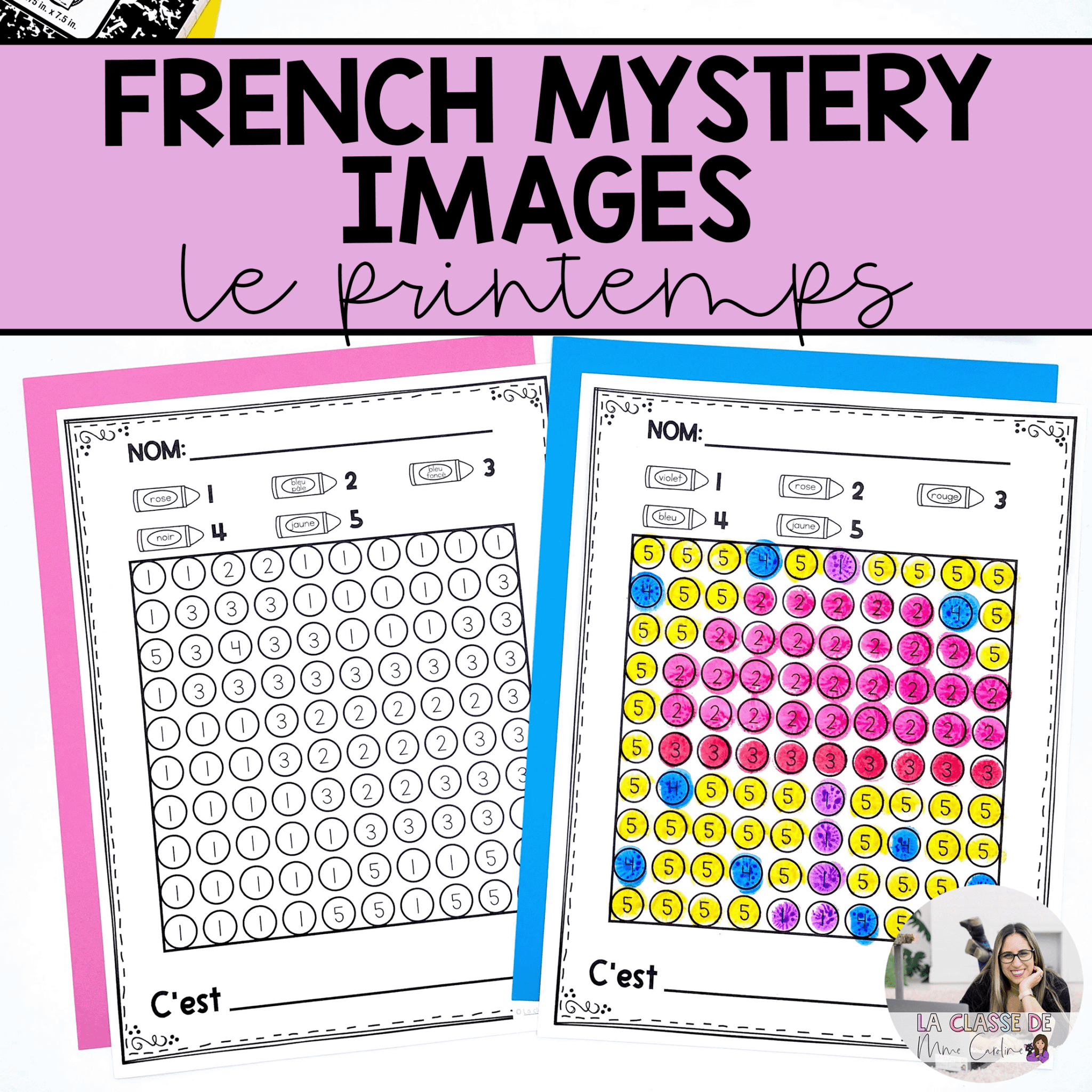 French Spring Colour by Code Mystery Images - Early Finishers ...