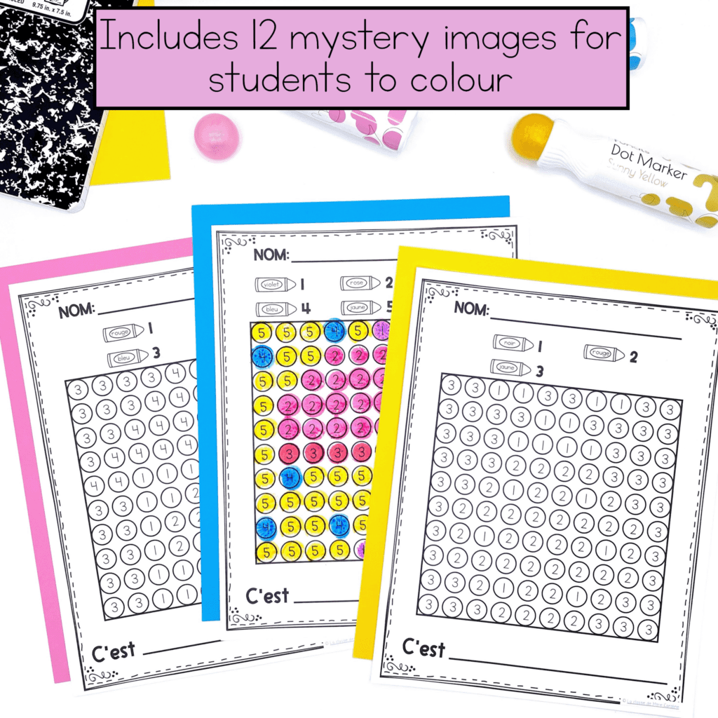 French Spring Colour by Code Mystery Images - Early Finishers ...