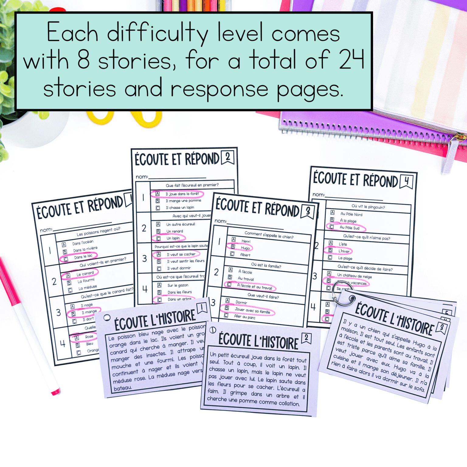 French Listening Comprehension Passages & Questions for Primary ...