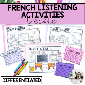 French Listening Comprehension Differentiated Activities - L'école - La ...