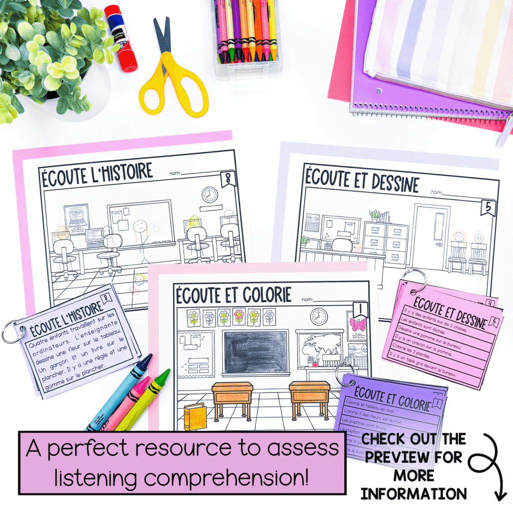 French Listening Comprehension Differentiated Activities - L'école - La ...