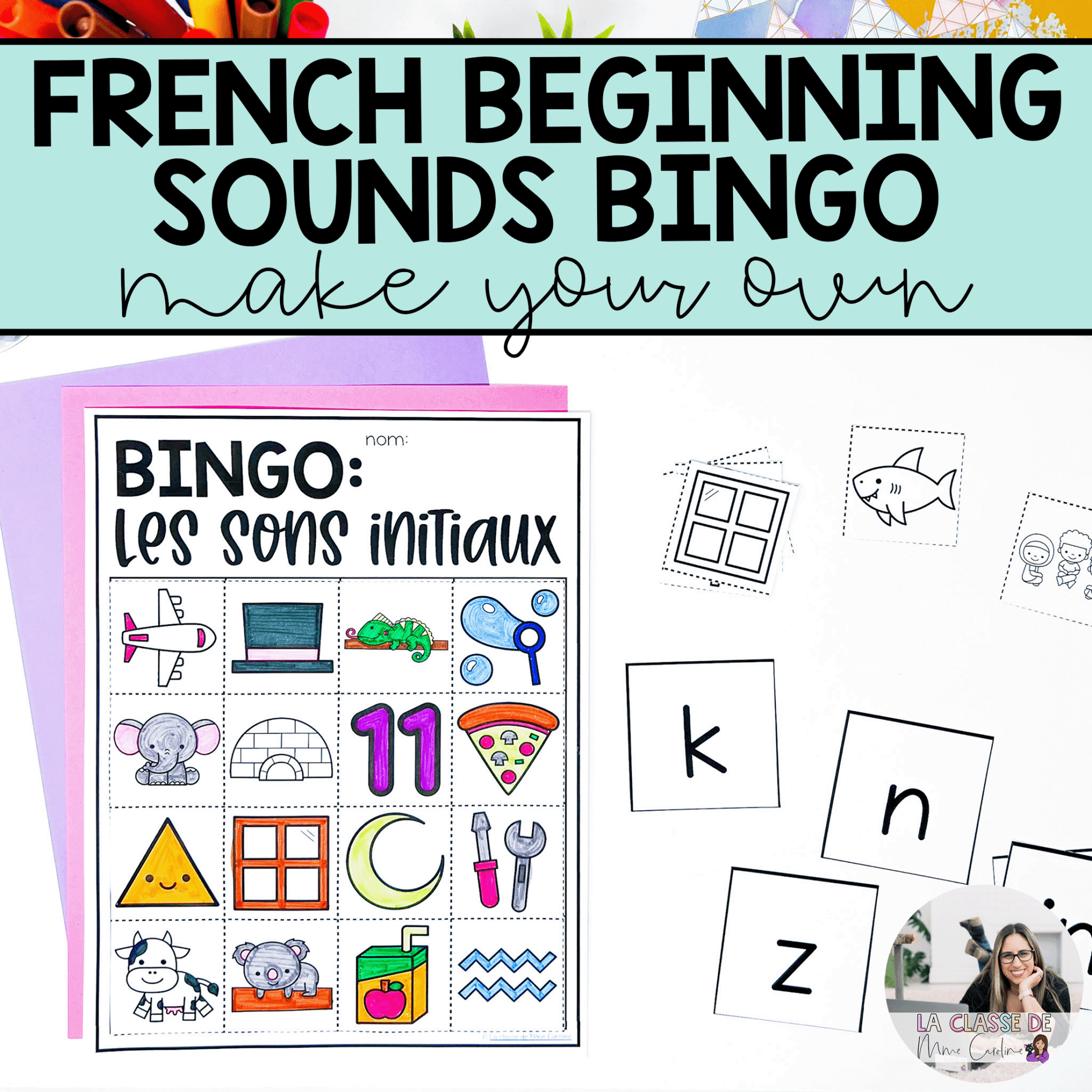 French BINGO for Beginning Sounds - Phonological Awareness for Primary Students - La Classe de ...