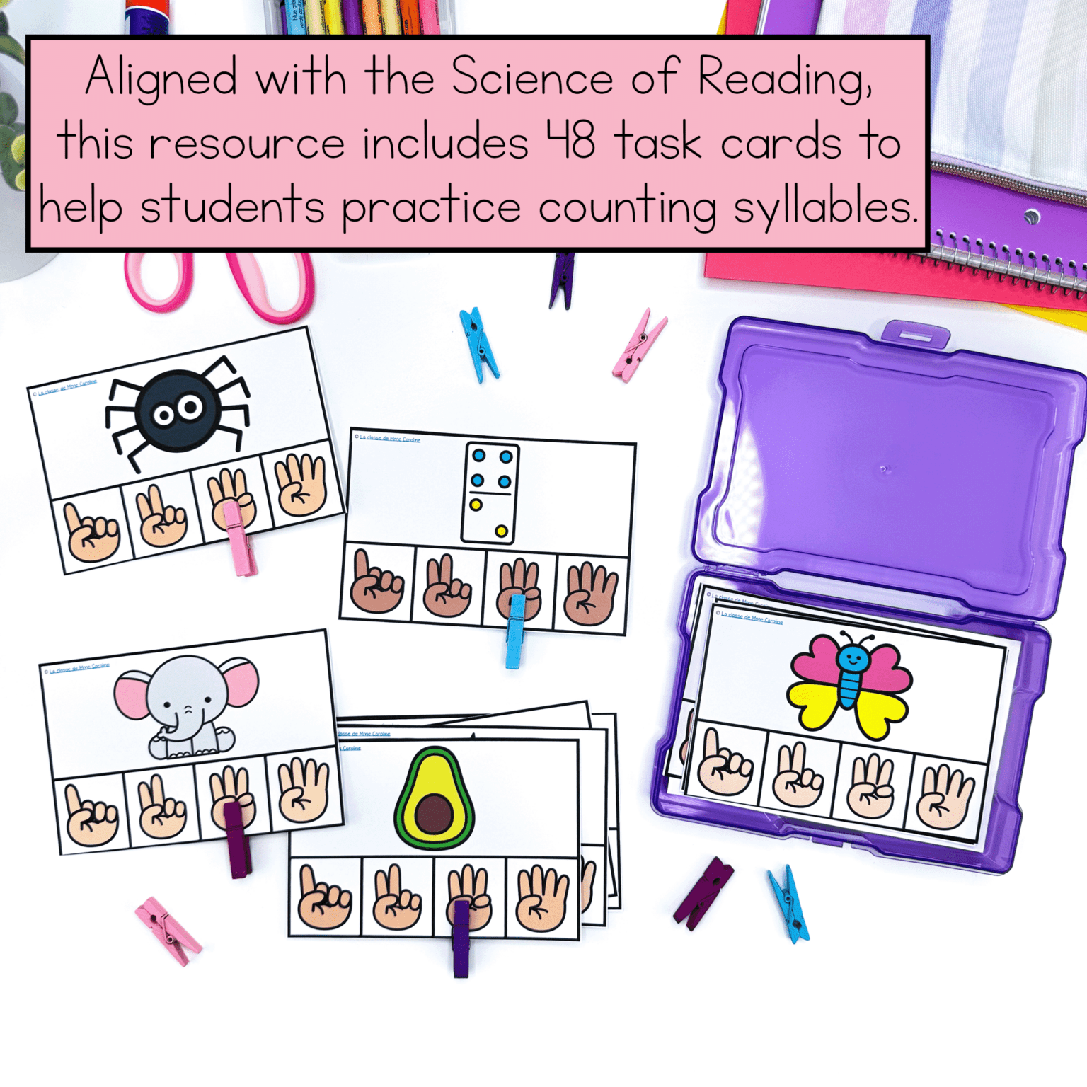 French Syllables Clip Cards Literacy Centre for Phonological Awareness ...