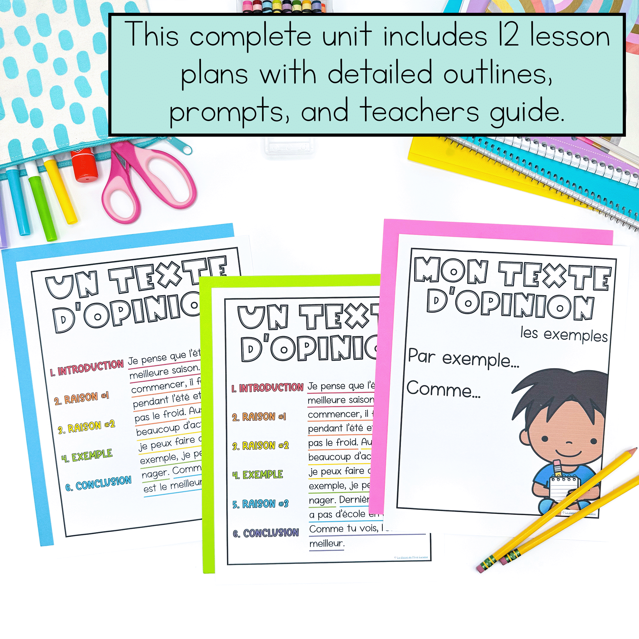 French Opinion Writing Unit for Primary Students | Écrire un texte d ...