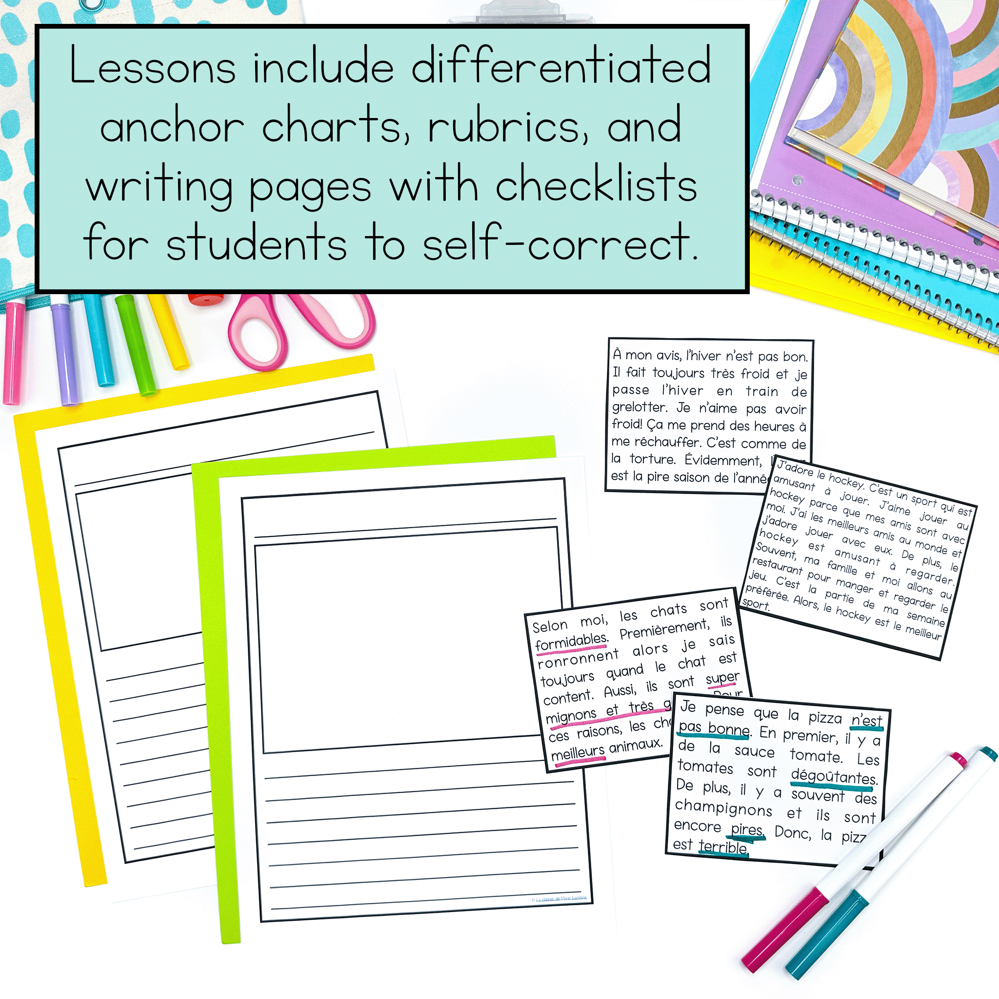 French Opinion Writing Unit for Primary Students | Écrire un texte d ...