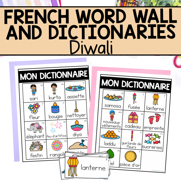 French Diwali Vocabulary Word Wall Cards | Cartes de vocabulaire ...