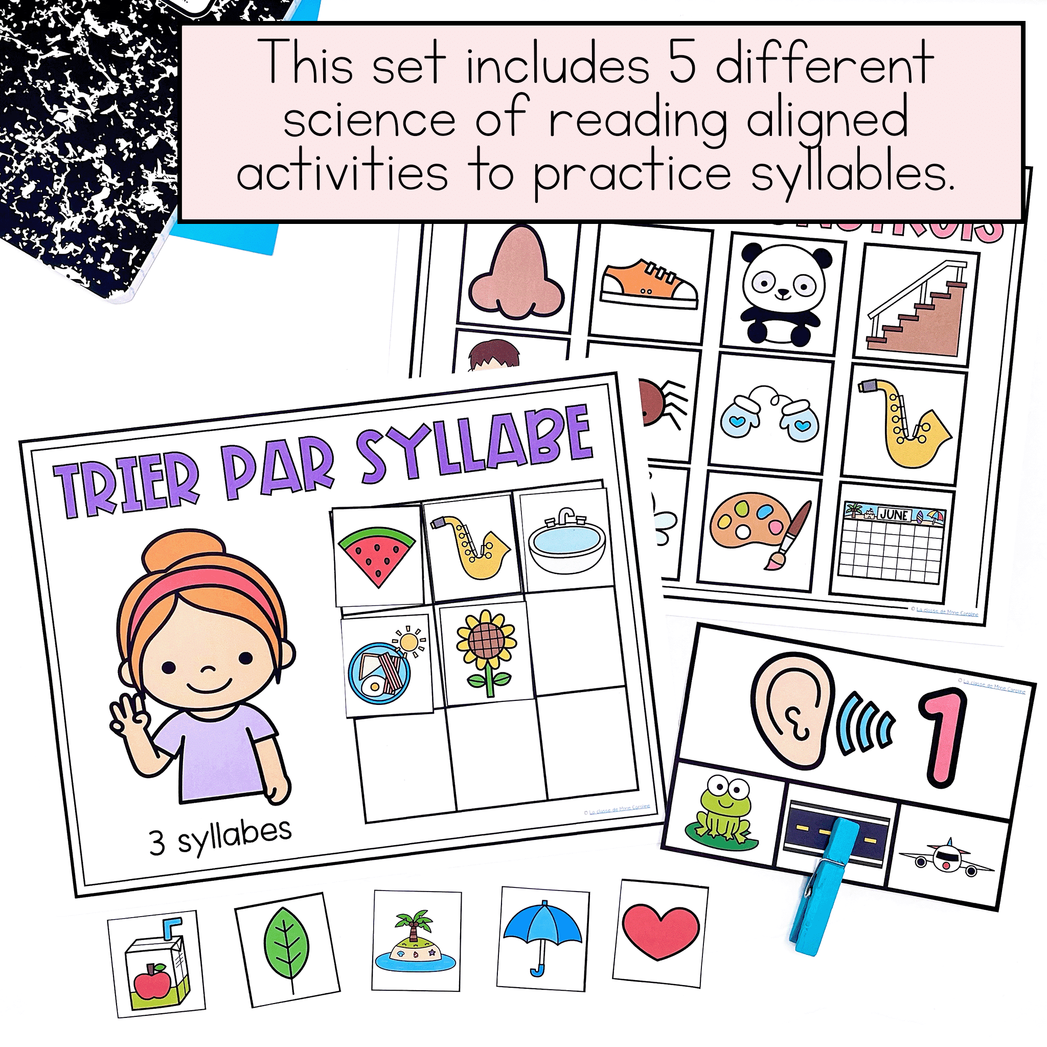 Syllable Counting Activities for Literacy Centres | French Phonological ...