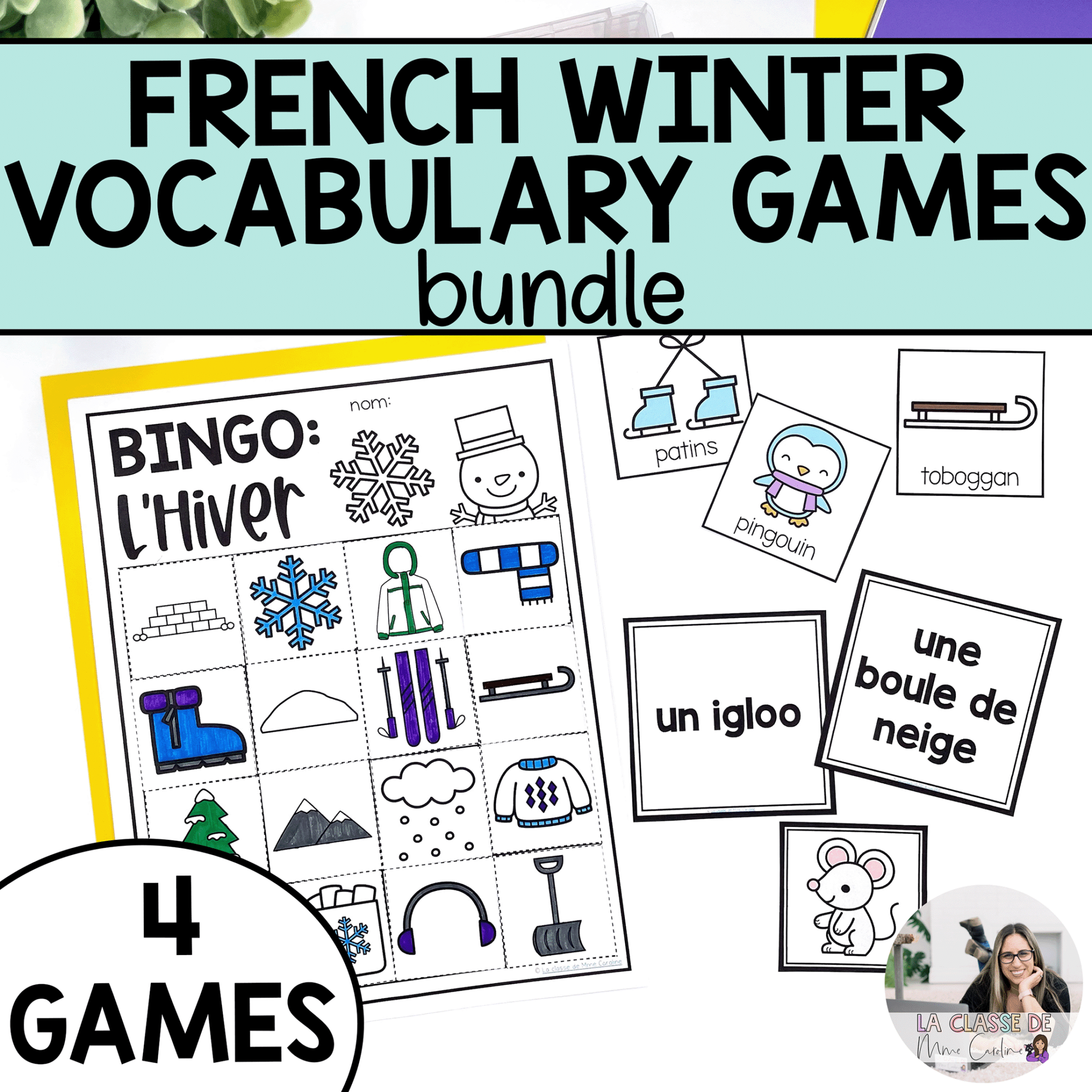 French Winter Vocabulary Games and Activities - Les jeux de vocabulaire ...