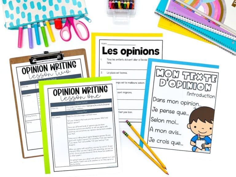 How to Teach Opinion Writing in French in 5 Easy Steps - La Classe de ...