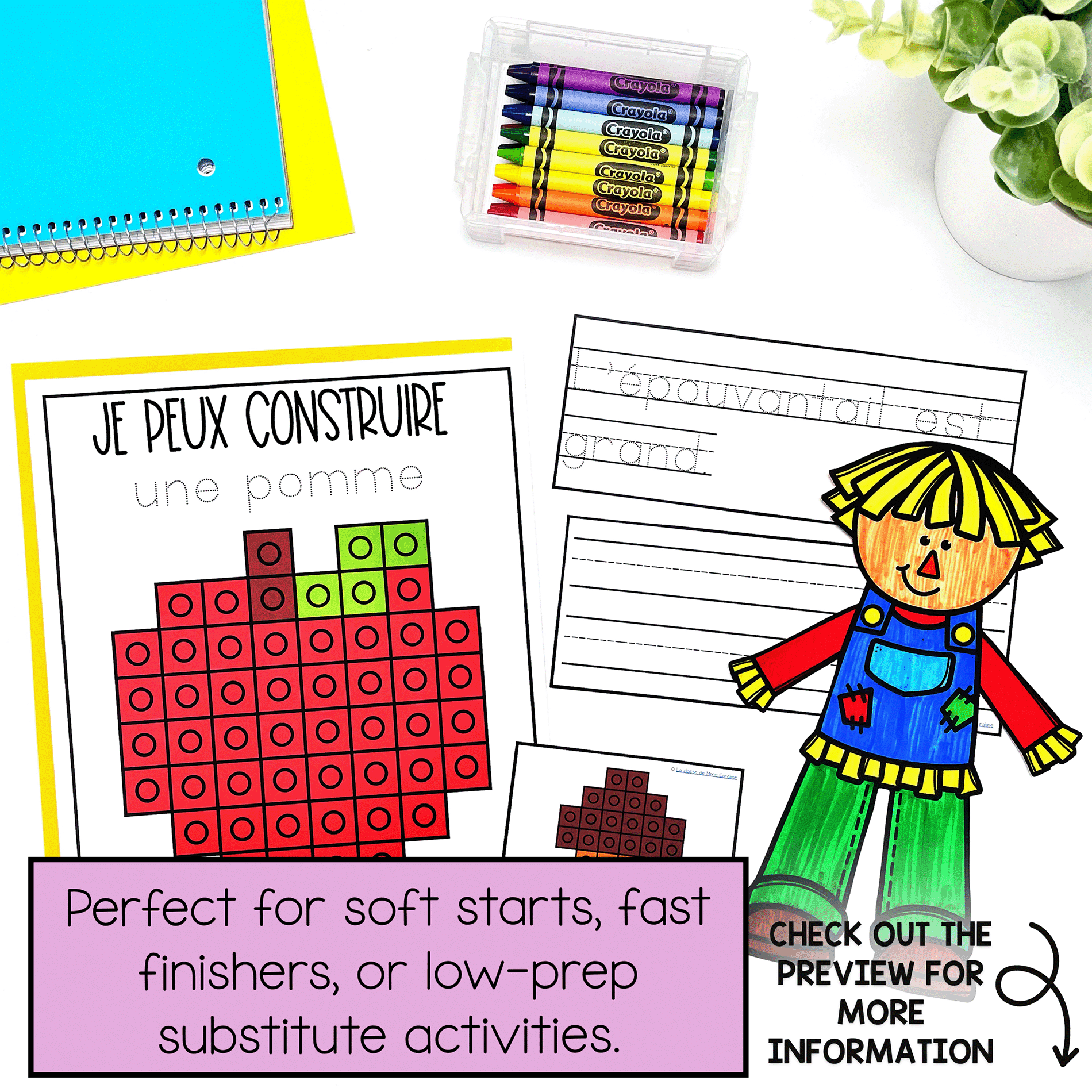 French Spring Task Card Bundle for Early Finishers or Morning Bins - j ...